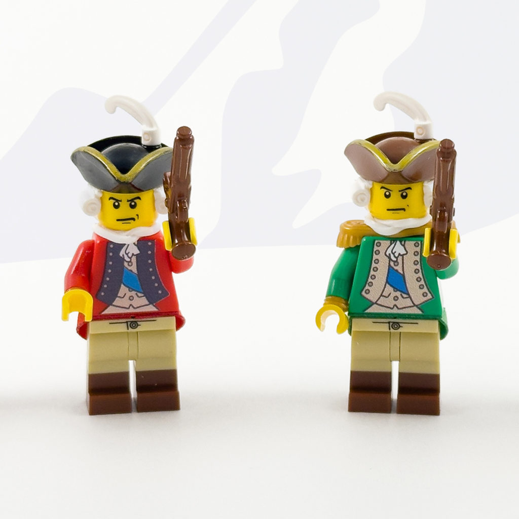 Revolutionary War Tricorner Hat & Powdered Wig - Rocky Mountain Minifigs