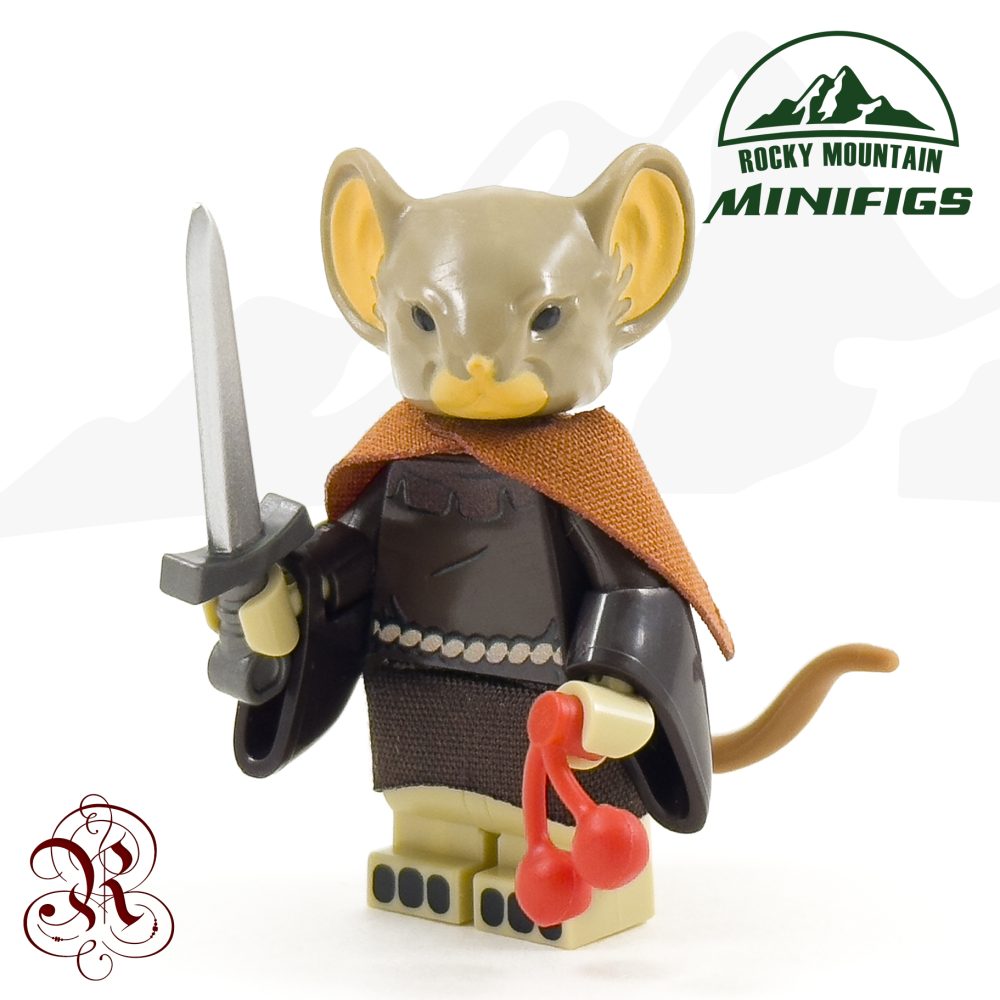 Woodland Creatures Dark Tan Abbey Mouse with Sword Minifigure - Rocky ...