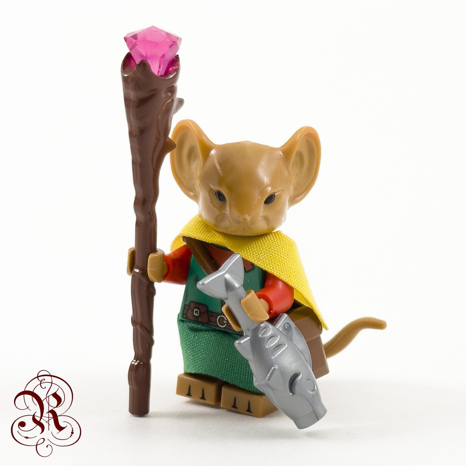 Woodland Creatures Nougat Abbey Mouse with Green Tunic and Staff ...