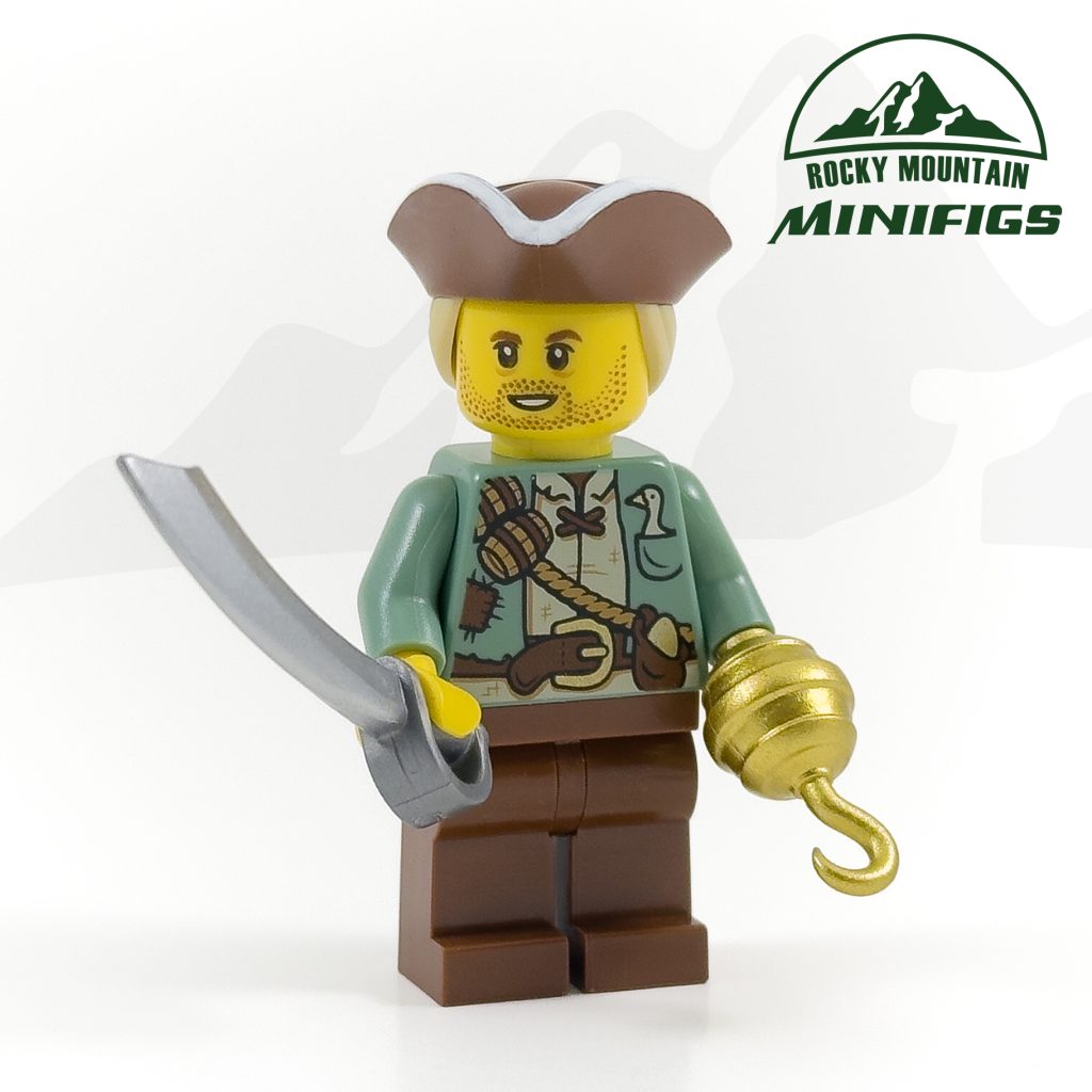Sand Green Pirate Buccaneer Minifigure - Rocky Mountain Minifigs