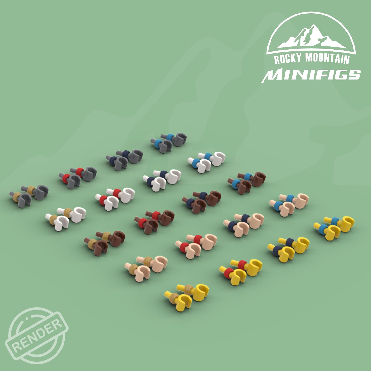 Pair of Hands with Rubber Cuffs Minifigure Accessory - Rocky Mountain ...